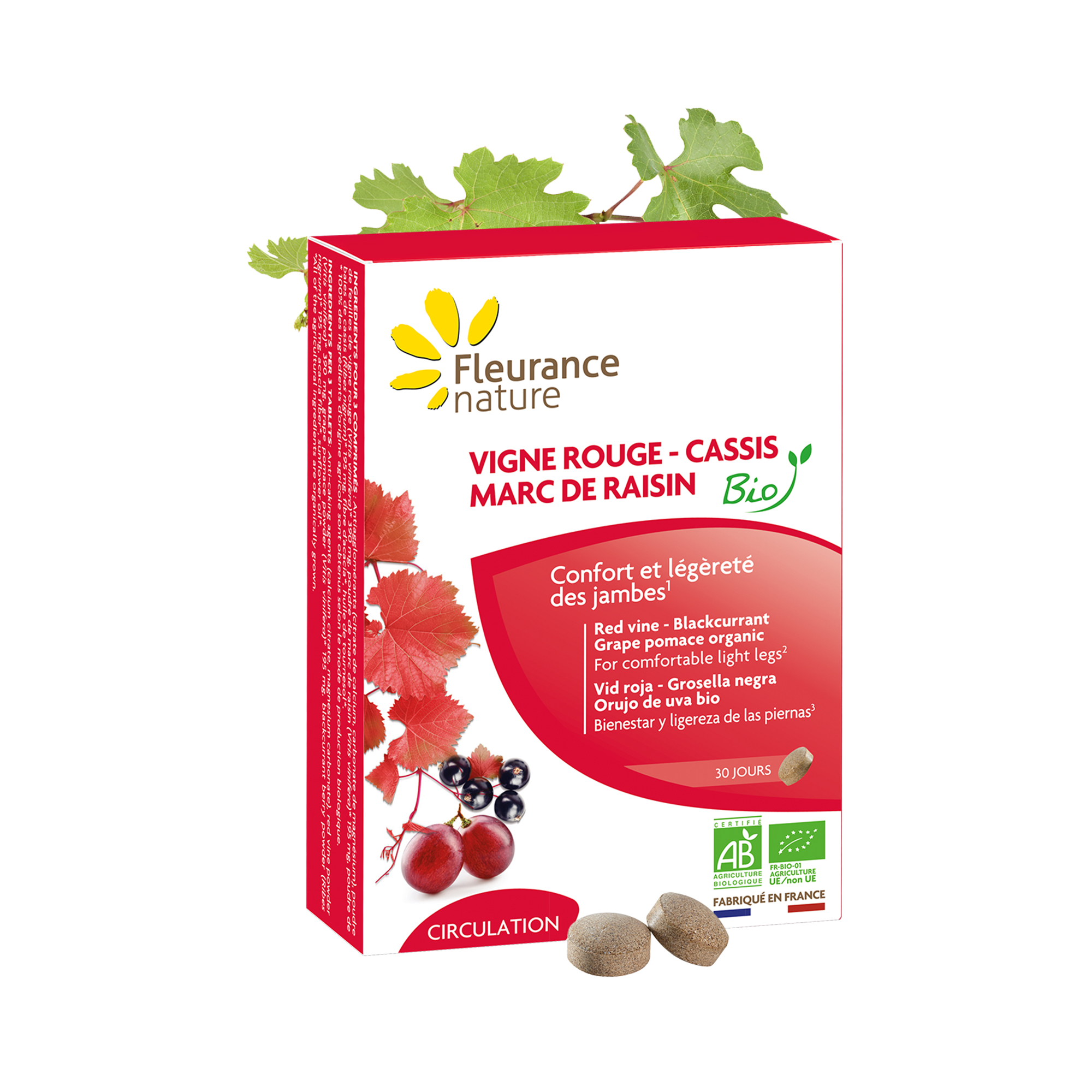 Red vine - Blackcurrant - Grape pomace - Fleurance Nature